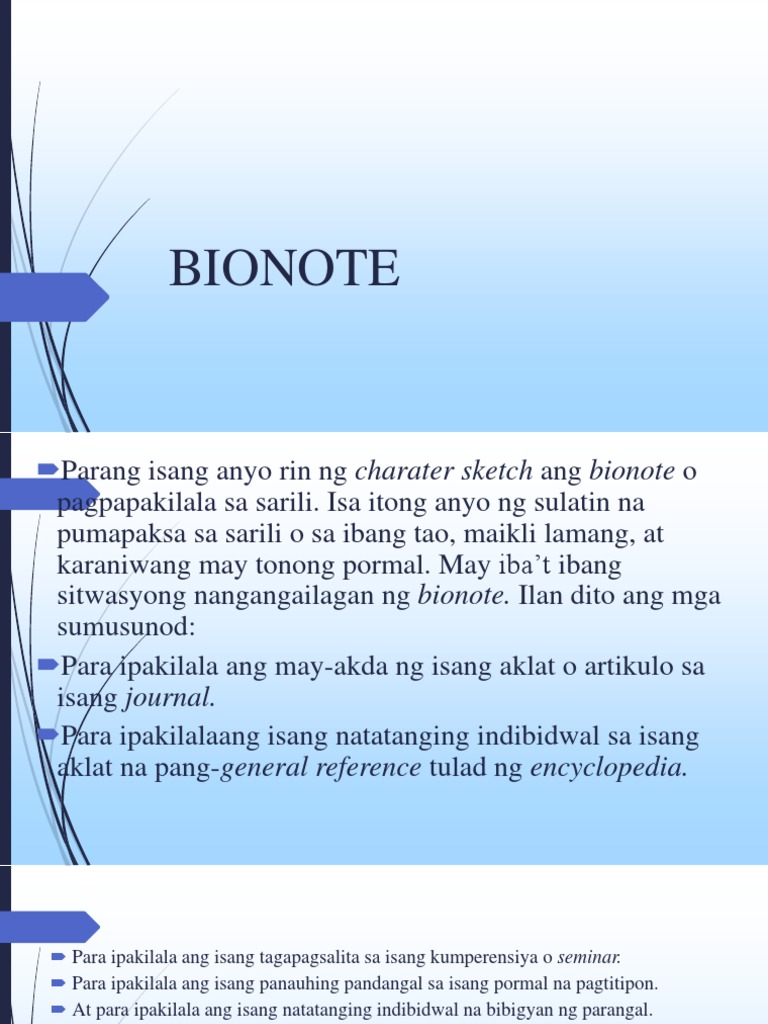 BIONOTE | PDF
