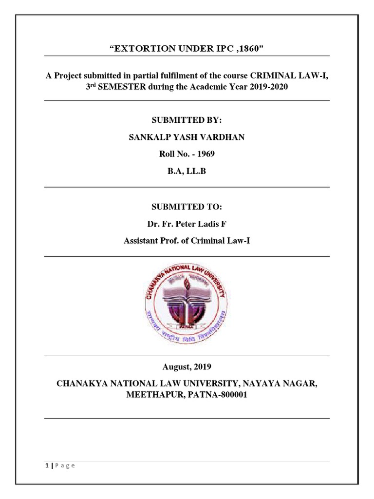 Analysis of Extortion Under Indian Penal Code Section 383 | PDF ...