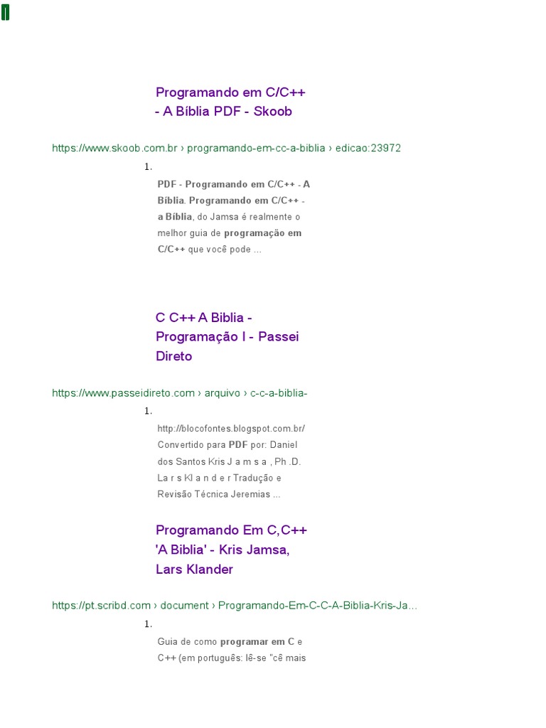 Referências e recursos sobre o livro "Programando em C/C++ - A Bíblia ...