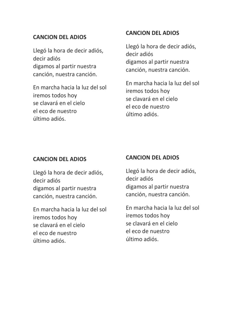Cancion Del Adios | PDF Cancion Del Adios | PDF