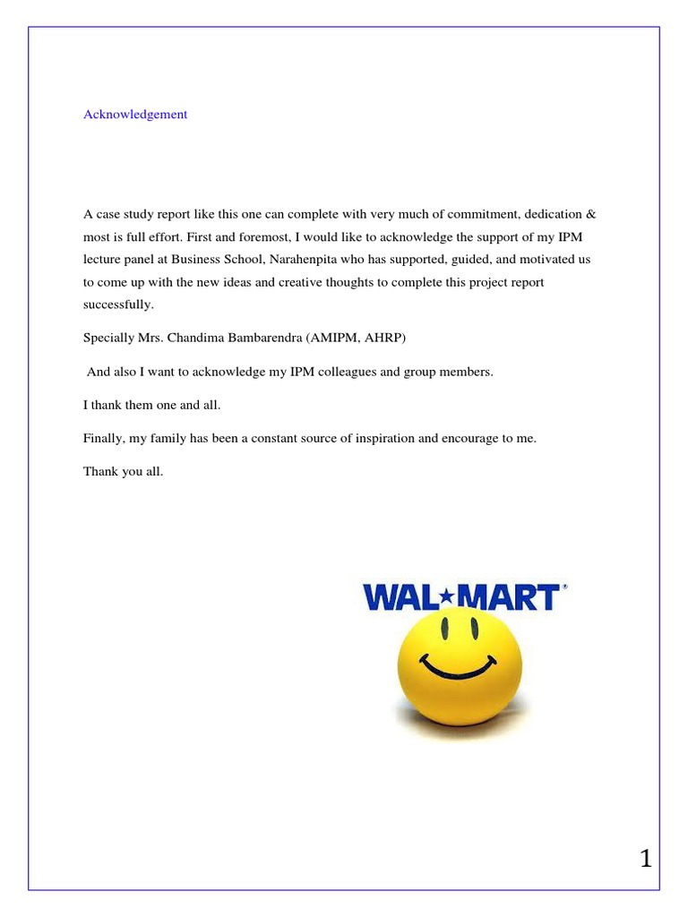 Wall Mart Case Study | PDF | Financial Crisis Of 2007–2008 | Walmart