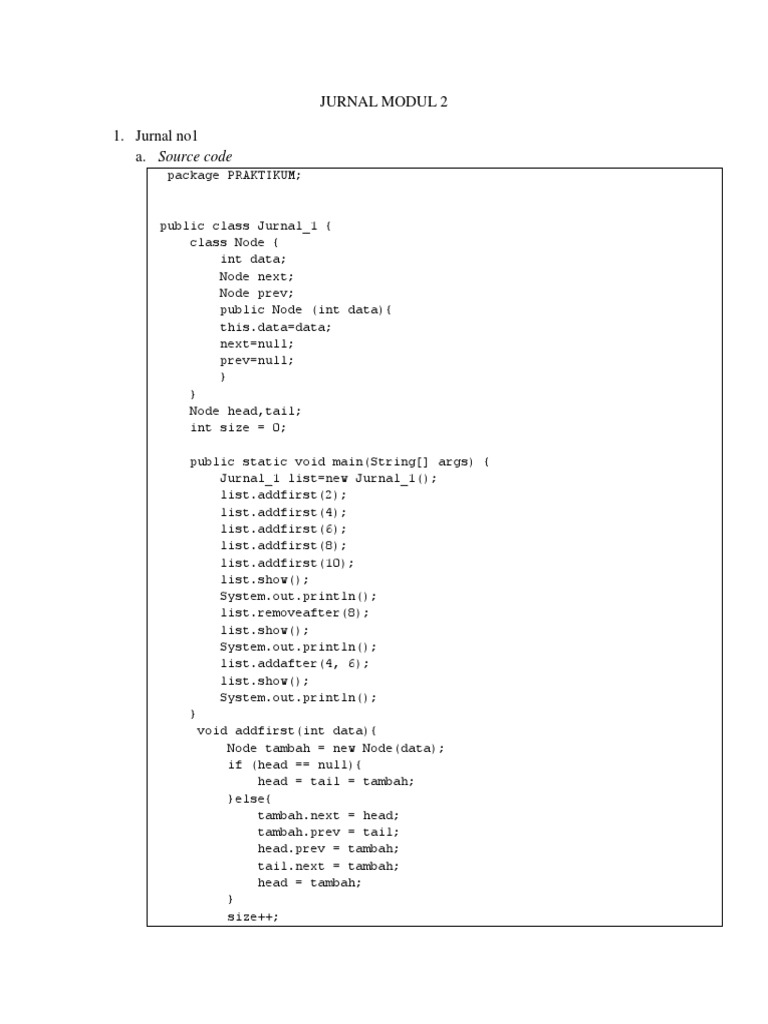 Jurnal Modul 2 1. Jurnal No1 A. Source Code | PDF | Computer ...