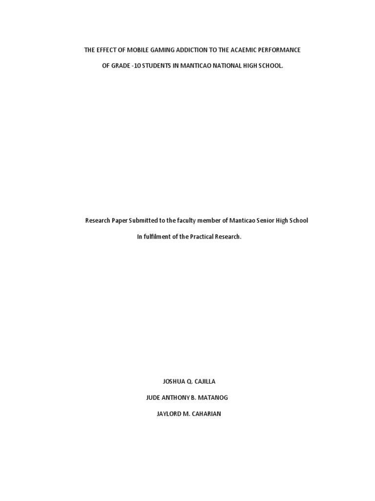 Effects of Mobile Games Study | PDF | Mobile Game | Communication