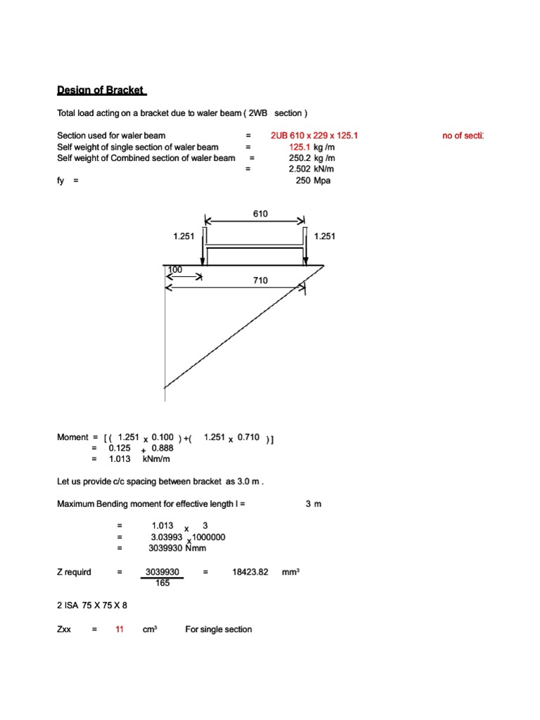 Steel Bracket Design Calculations | PDF | Mechanical Engineering ...