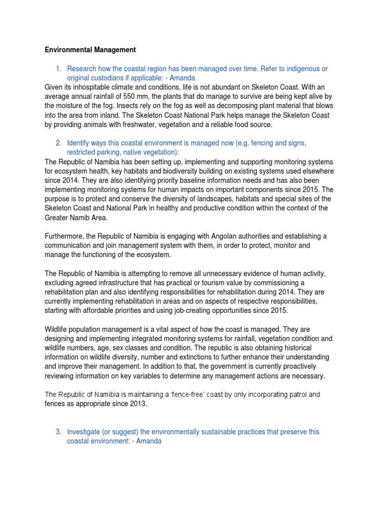 Environmental Management | PDF | Namibia | Biodiversity