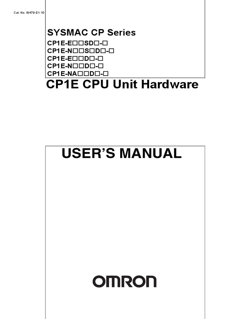 User Manual Cp1e PDF | PDF | Programmable Logic Controller | Input/Output