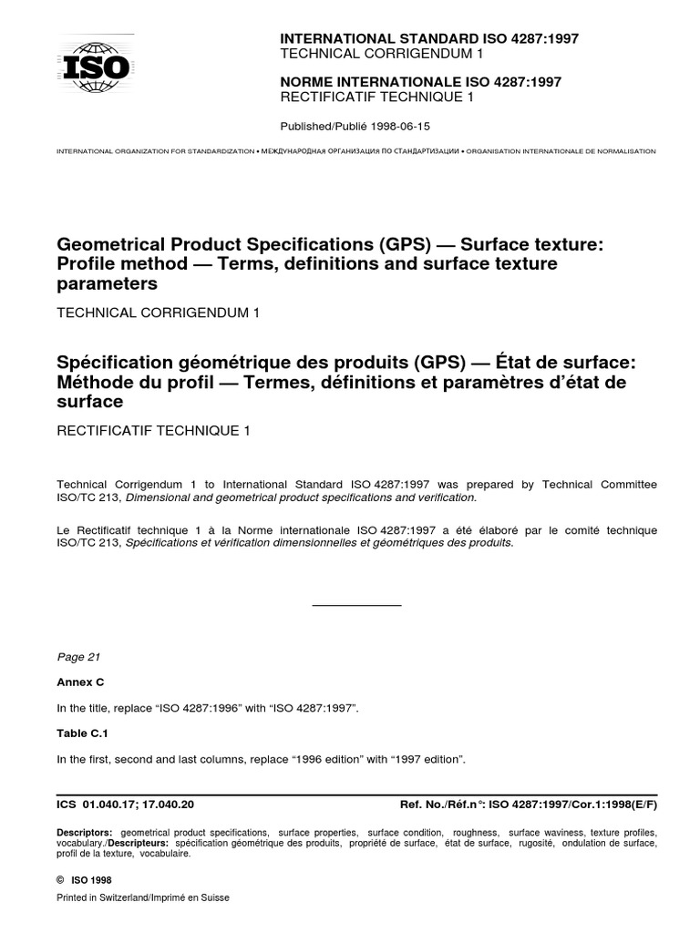 Iso 4287 - 1998-06-15 PDF | PDF