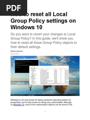 Reset All Local Group Policy Settings At Once In Windows 10 How To