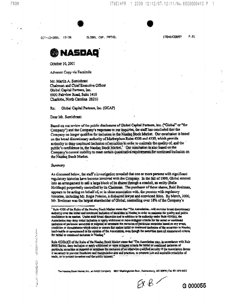 Sumichrast Nasdaq Letter | PDF