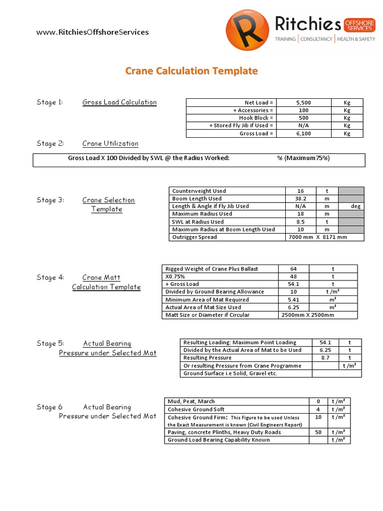 Crane Load and Utilization Calculation Guide | PDF | Crane (Machine ...
