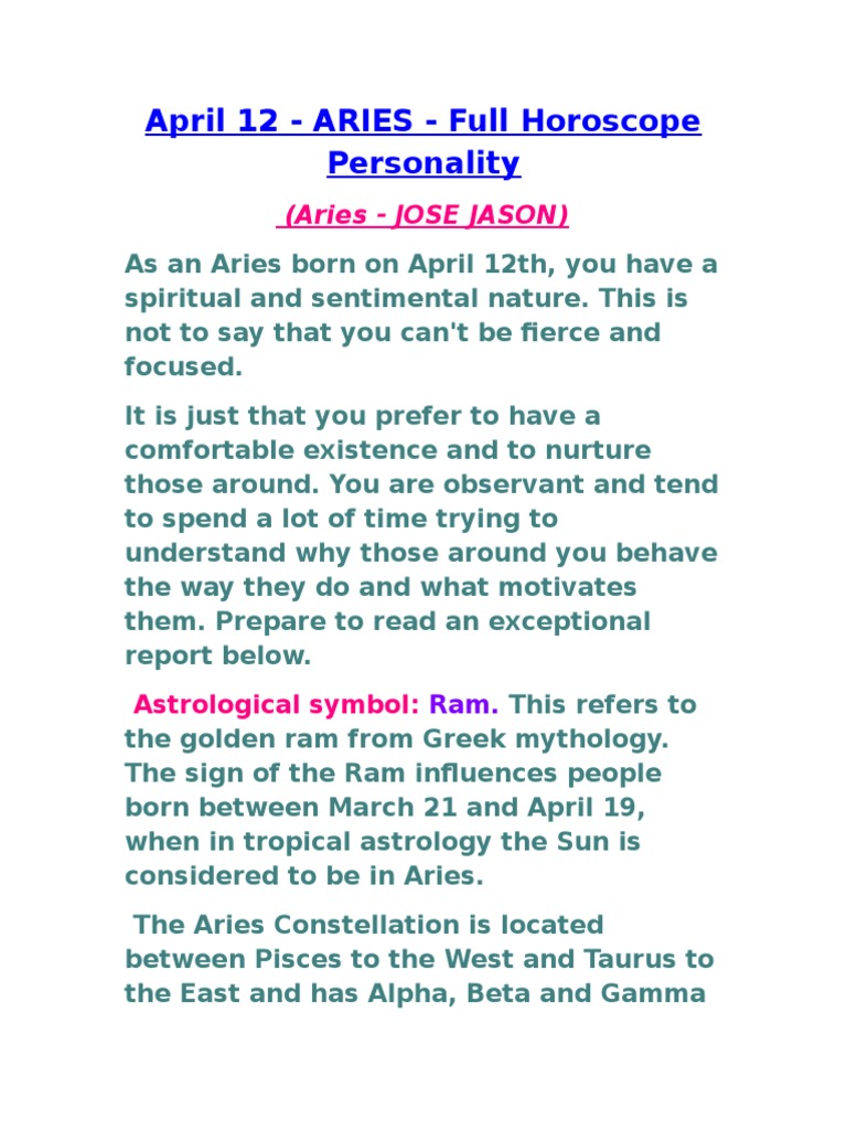 All About Aries Personality | PDF | Astrological Sign | Horoscope