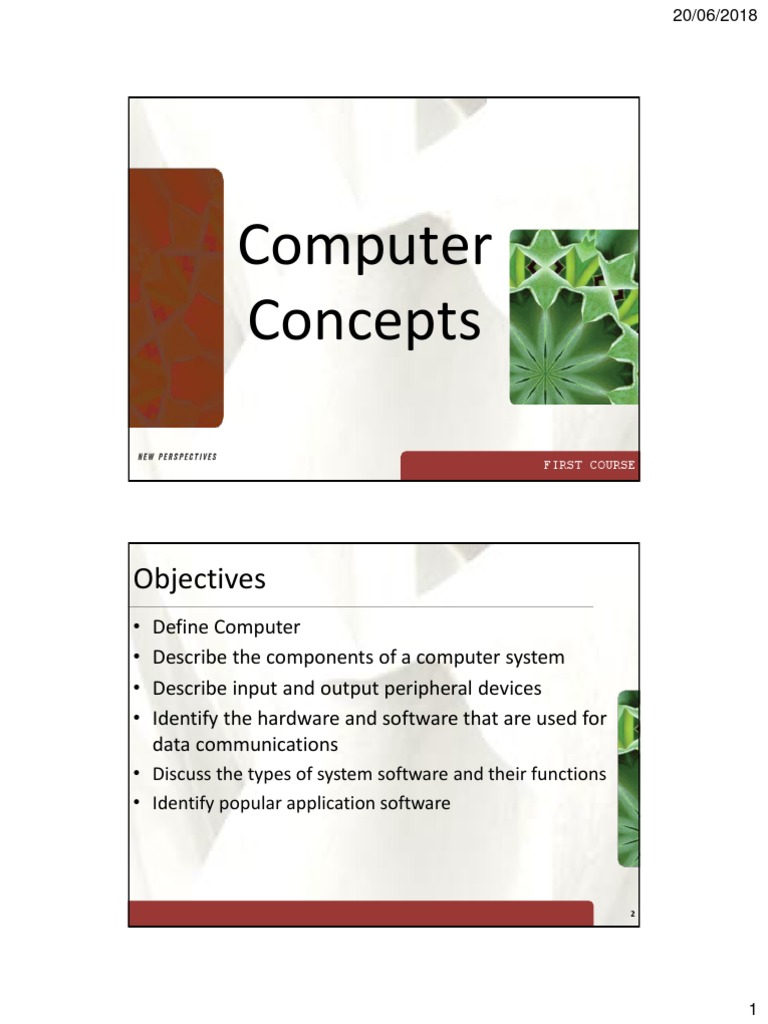 Computer Concepts: Objectives | PDF | Personal Computers | Computer Data Storage