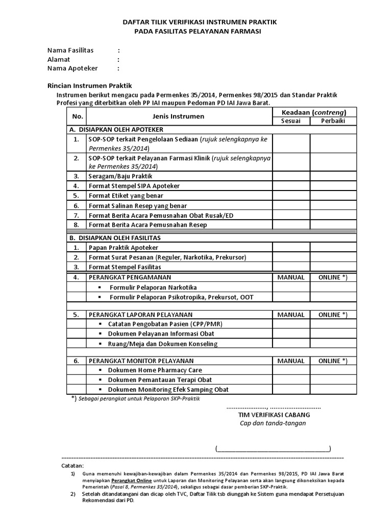 Form Daftar Tilik | PDF