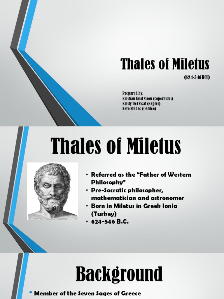 1.thales of Miletus | PDF | Naturalism (Philosophy) | Metaphysical ...