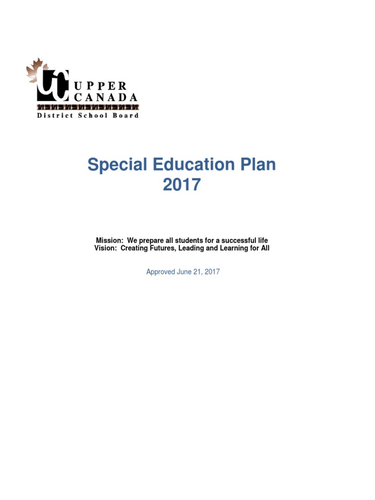 Special Education Plan Overview | PDF | Special Education ...