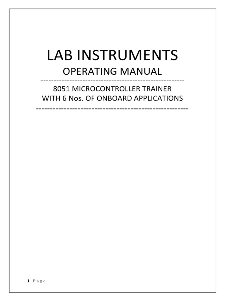 8051 Microcontroller Trainer Manual | PDF | Flash Memory | Microcontroller