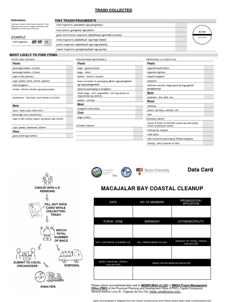 Coastal Clean Up Report Card | PDF | Tableware | Plastic