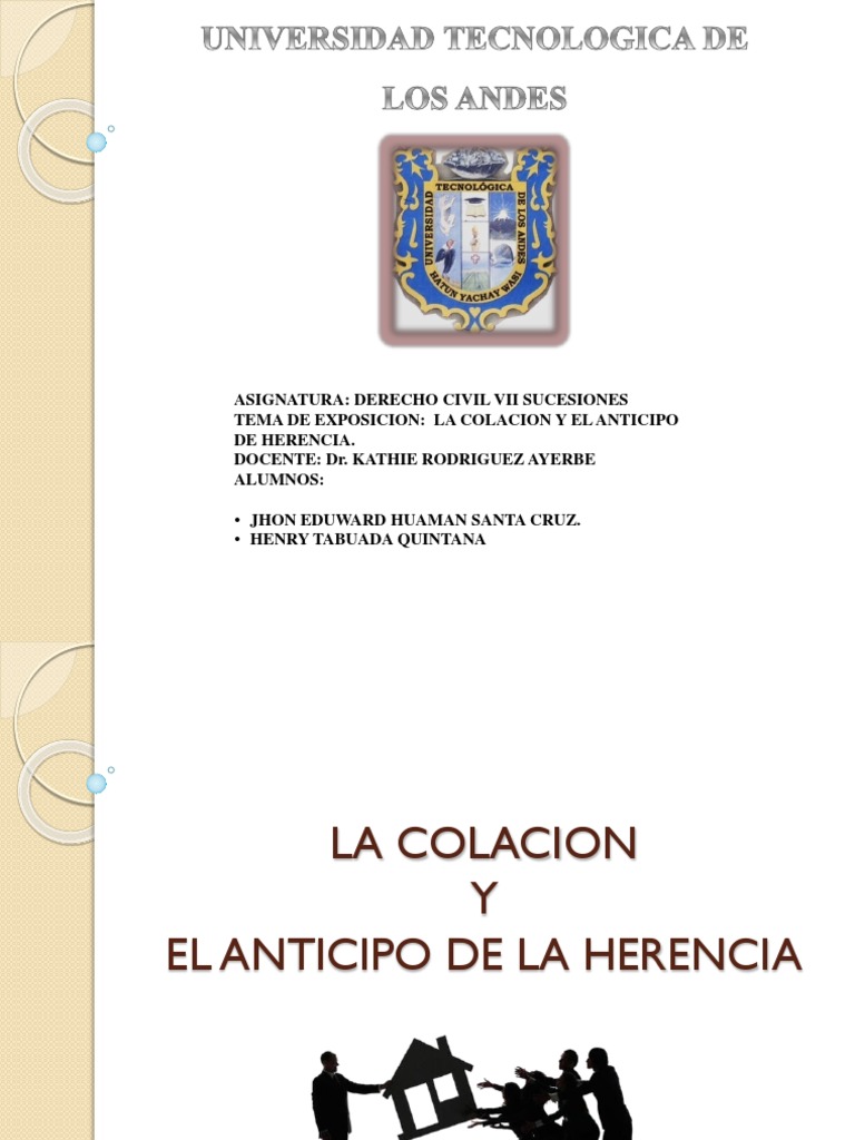 LA COLACION Diapositivas | PDF | Herencia | Donación