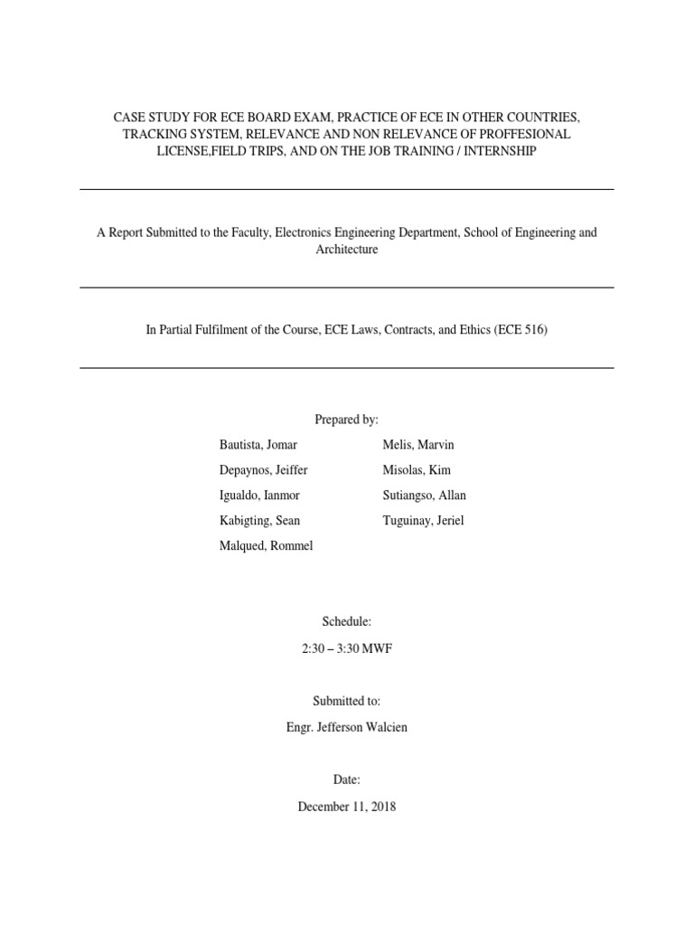 Case Study For Ece Board Exam | PDF | Test (Assessment) | Electronic ...