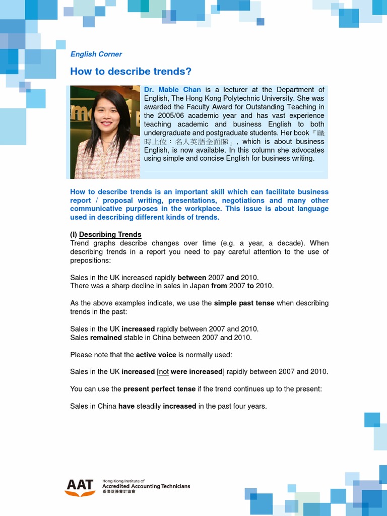 How To Describe Trends?: English Corner | PDF | Adverb | Verb