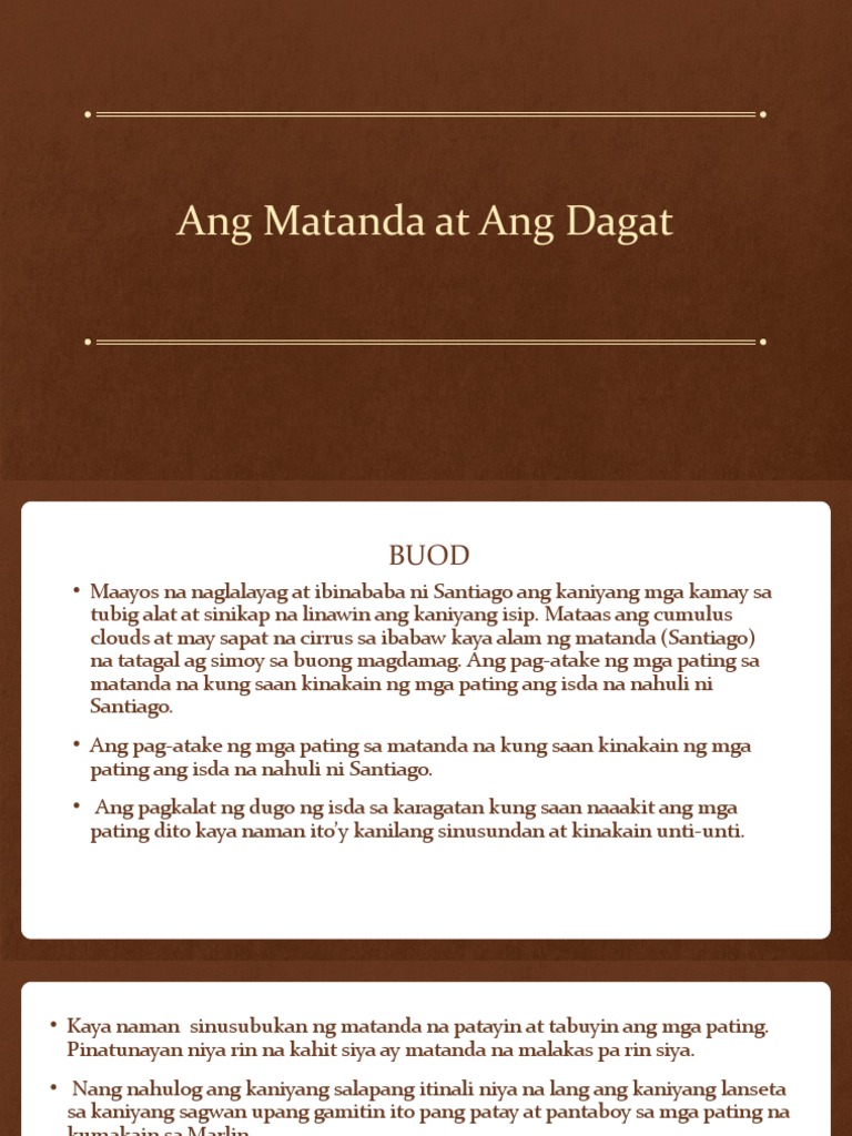 Ang Matanda at Ang Dagat | PDF