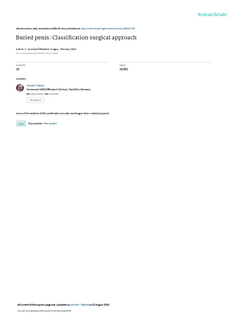 Buried Penis 0214 | PDF | Penis | Genitourinary System