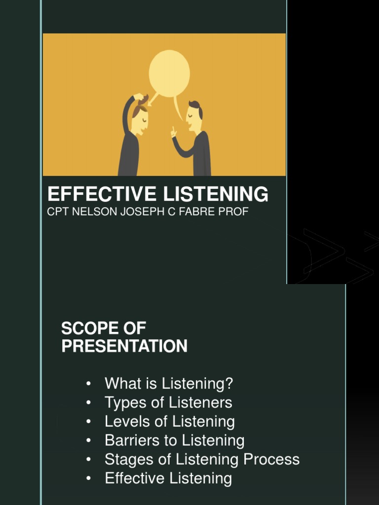 Effective Listening: CPT Nelson Joseph C Fabre Prof | PDF | Nonverbal ...