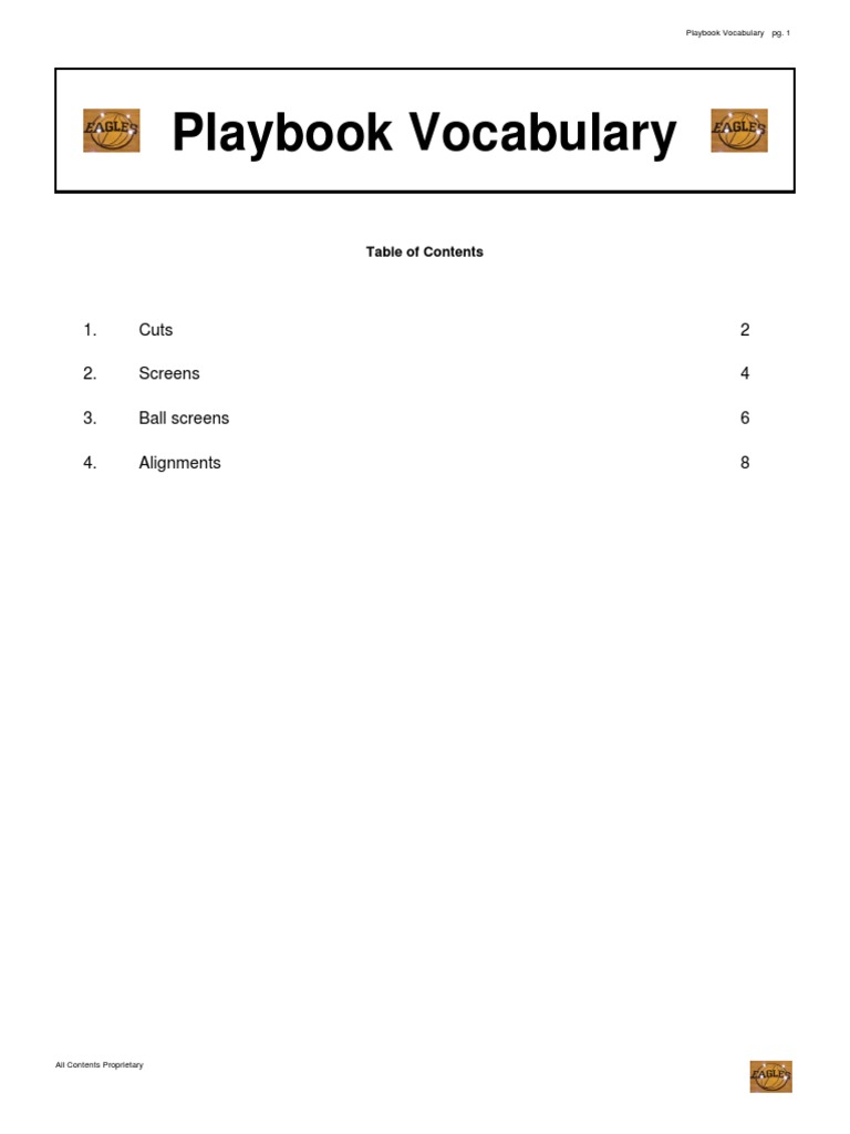 Playbook Vocabulary | Download Free PDF | Sports Rules And Regulations ...