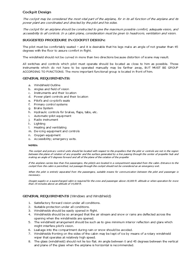 Cockpit Design Guidelines PDF | PDF | Cockpit | Airplane