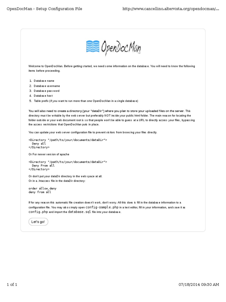 OpenDocMan Setup Guide | PDF