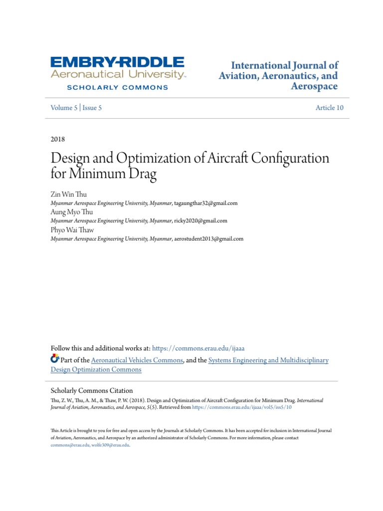Aircraft Design | PDF | Drag (Physics) | Mathematical Optimization