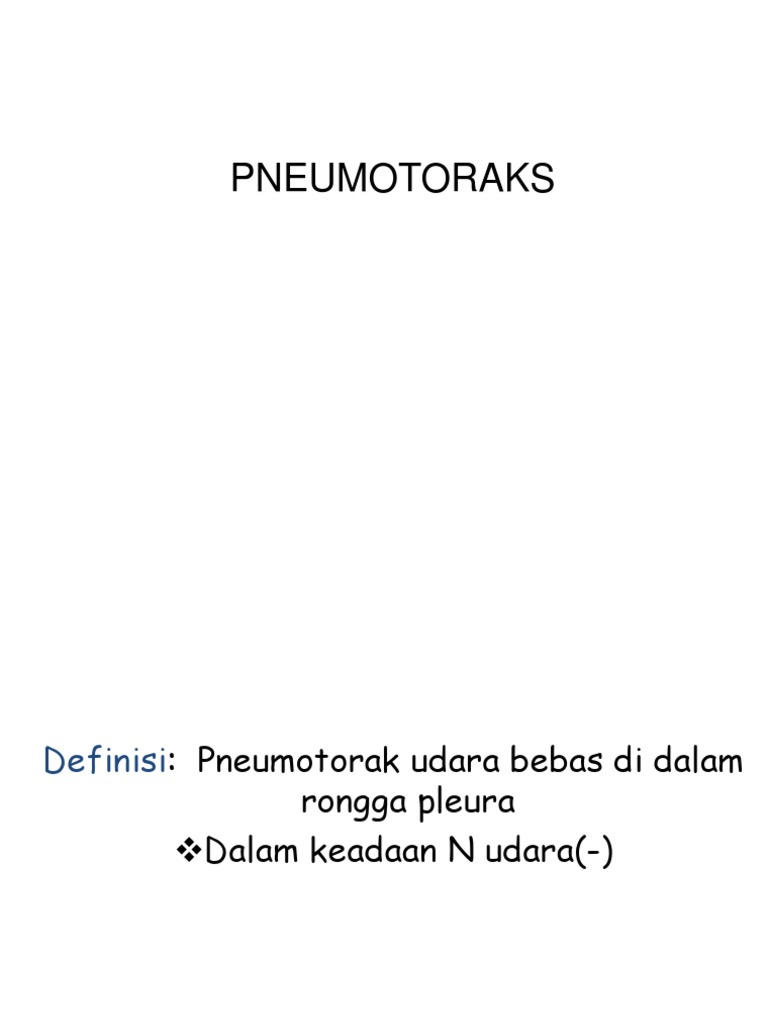 PNEUMOTORAKS | PDF