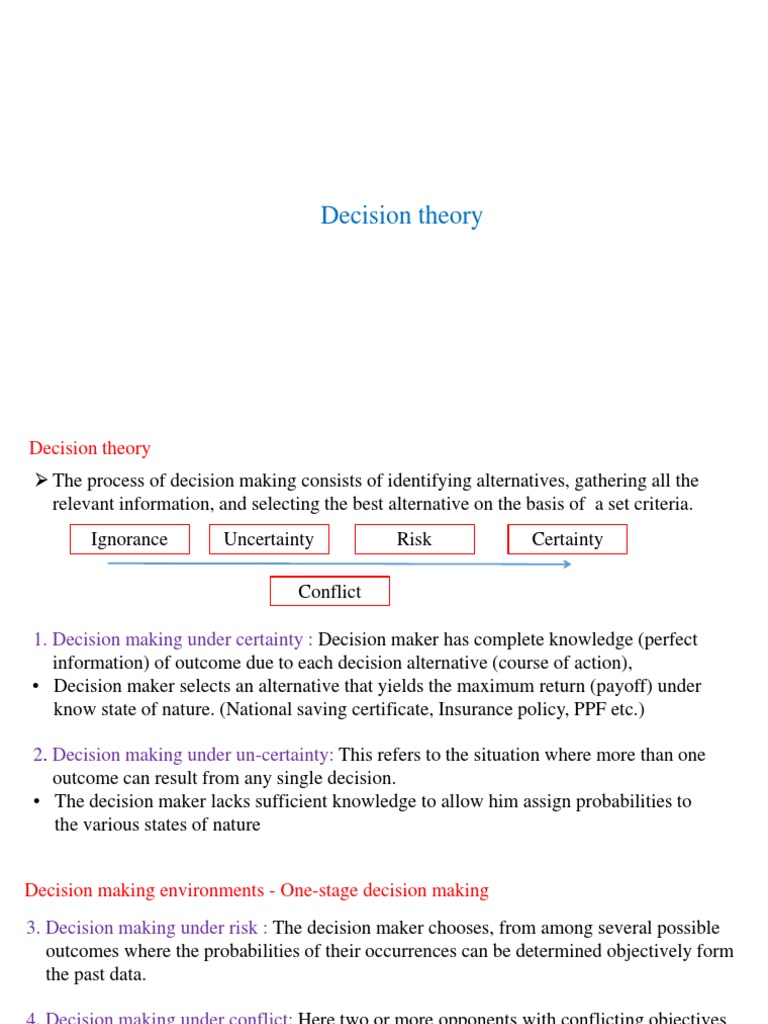 9.decision Theory | PDF | Decision Theory | Decision Making