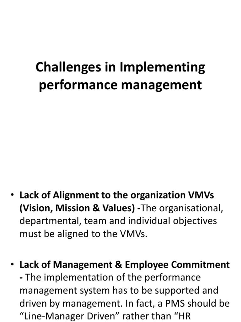 Challenges in Implementing Performance Management | PDF | Performance Indicator | Performance ...