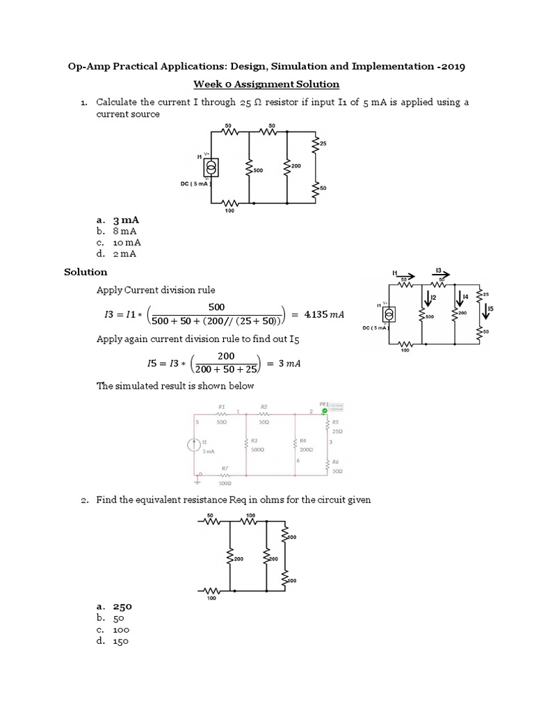 Op-Amp Practical Applications: Design, Simulation and Implementation - 2019 Week 0 Assignment ...