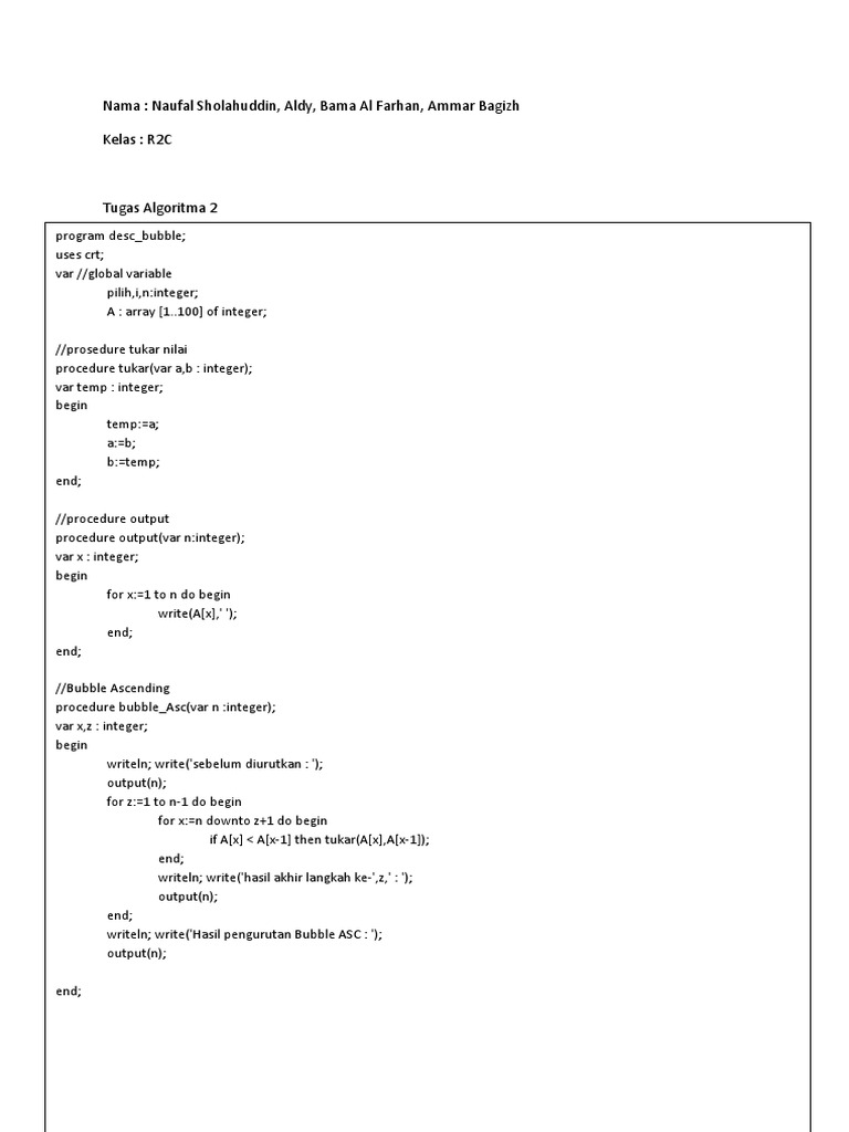 Tugas Algoritma2 Kelompok | Download Free PDF | Computer Programming | Teaching Mathematics