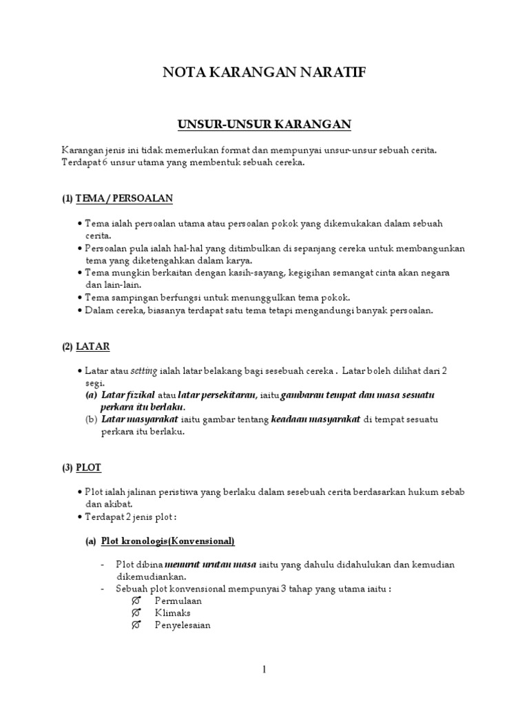 Nota Karangan Naratif PDF | PDF