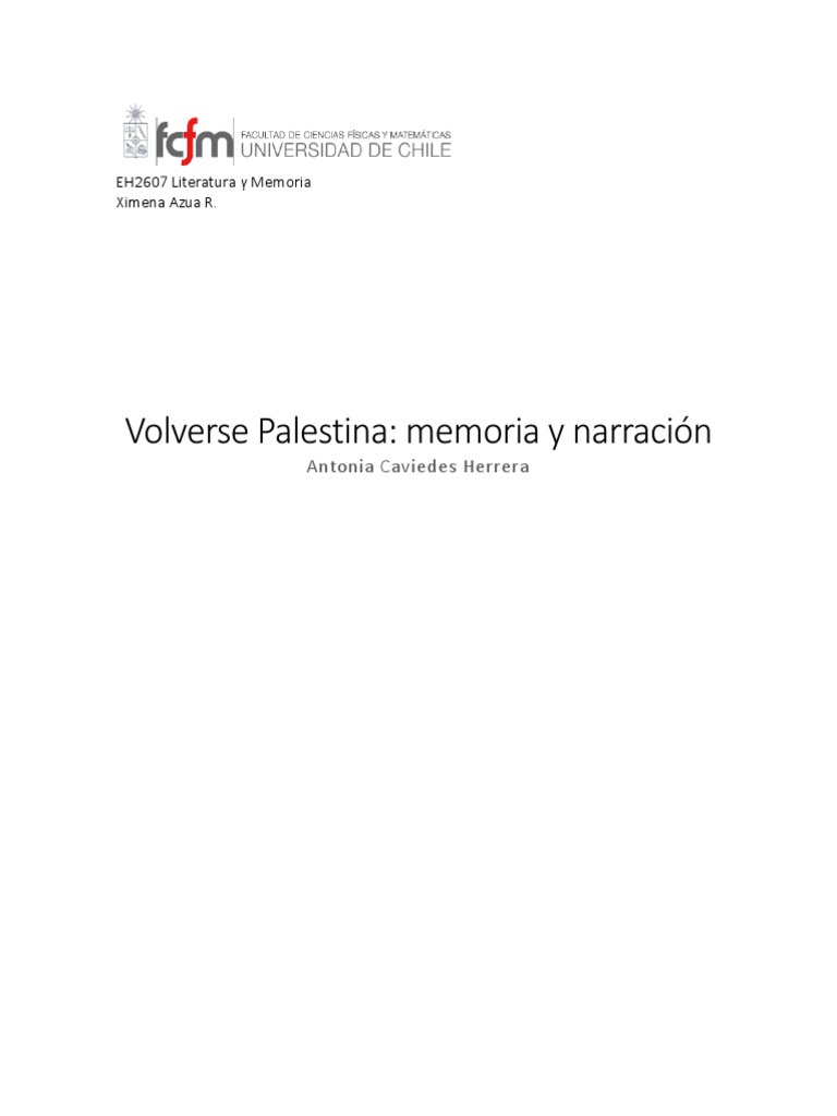 Volverse Palestina - Memoria y Narracion | PDF | Conflicto israelí ...