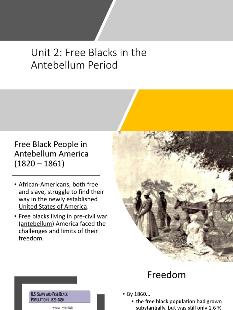 Blacks in Antebellum Period | PDF | Southern United States | Slavery