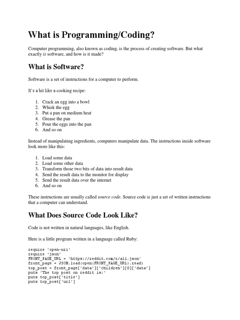 What Is Programming | Download Free PDF | Source Code | Debugging