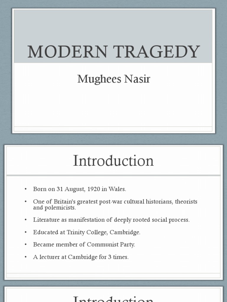 Modern Tragedy: Mughees Nasir | PDF | Tragedy | Traditions