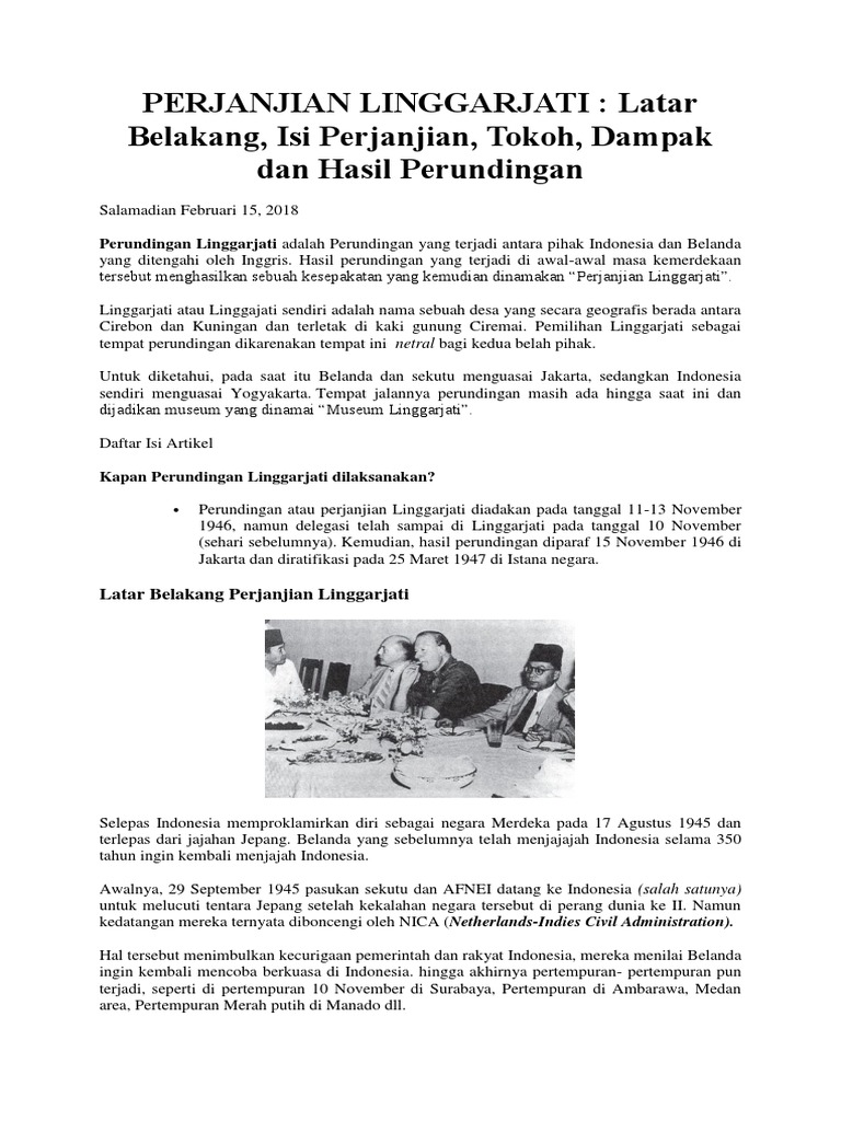 Perjanjian Linggarjati | PDF