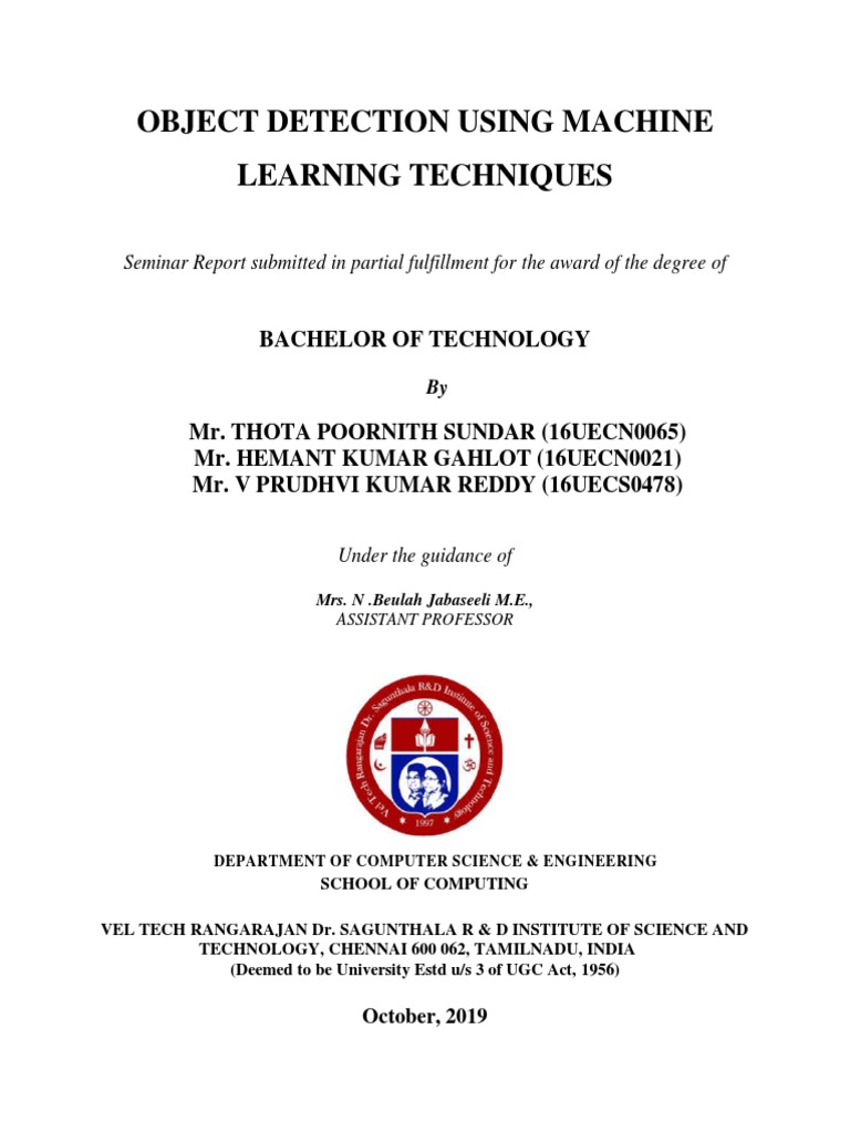 Seminar On Object Detection | PDF | Artificial Intelligence ...