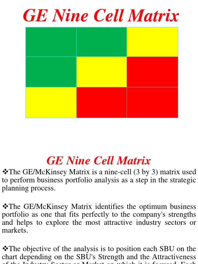 GE Matrix | PDF | Business | Business Economics