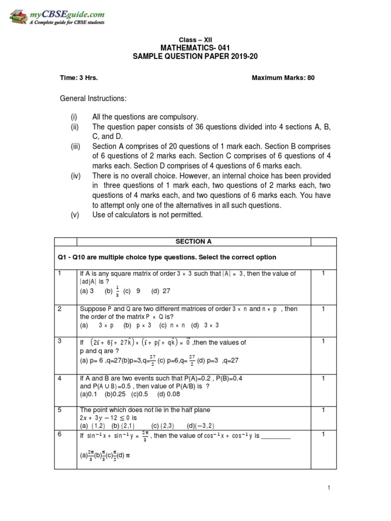 2020 12 SP Mathematics PDF | PDF | Area | Geometry