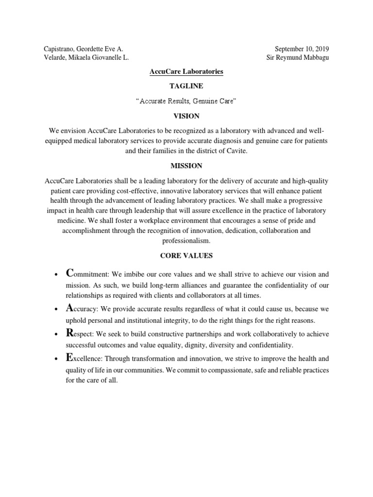 Accucare Laboratories | PDF