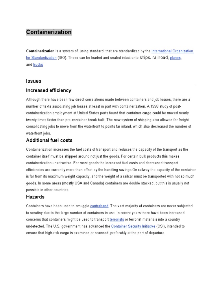 Containerization Palletization | PDF | Containerization | Pallet