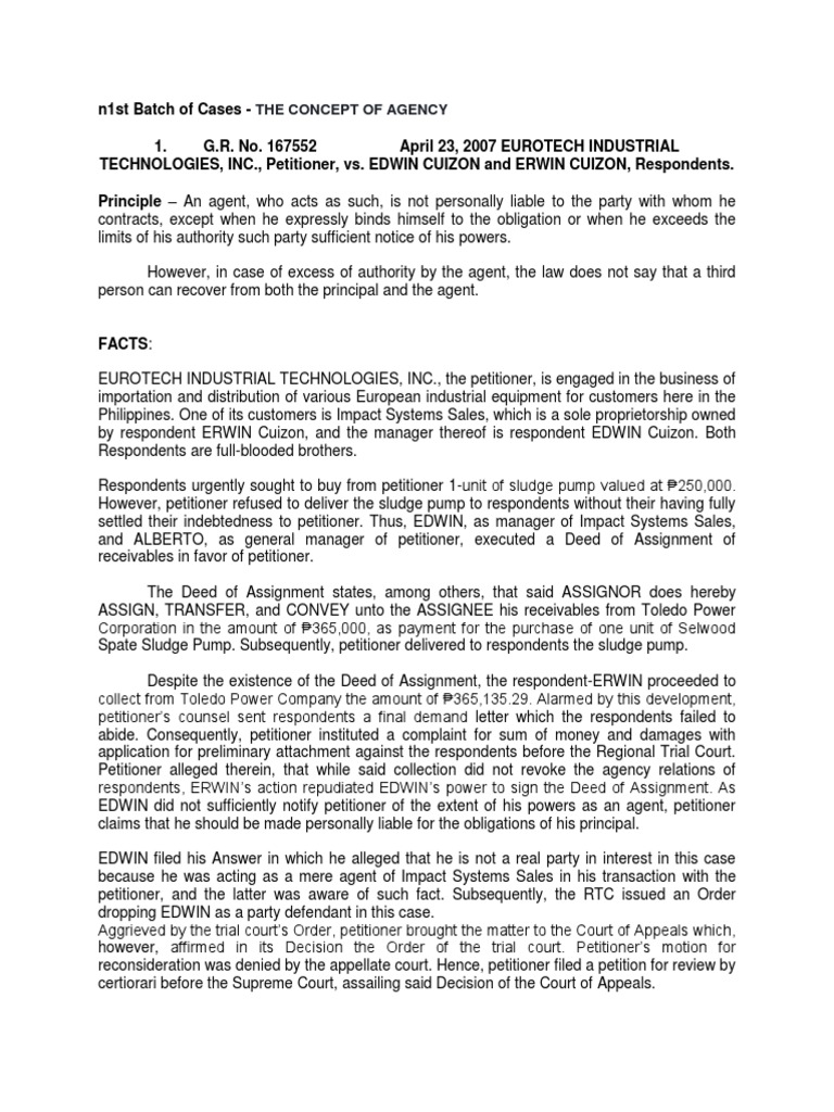 Agency Digest | PDF | Piercing The Corporate Veil | Assignment (Law)