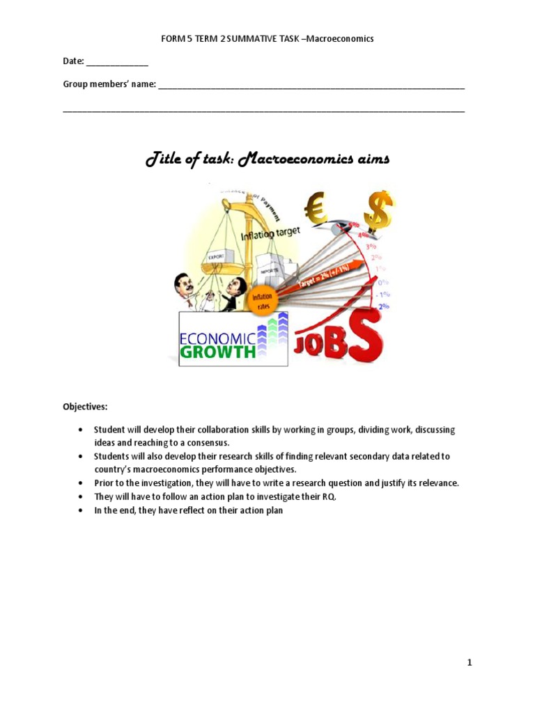 Macroeconomics Summative Task Guide | PDF | Macroeconomics | Economics