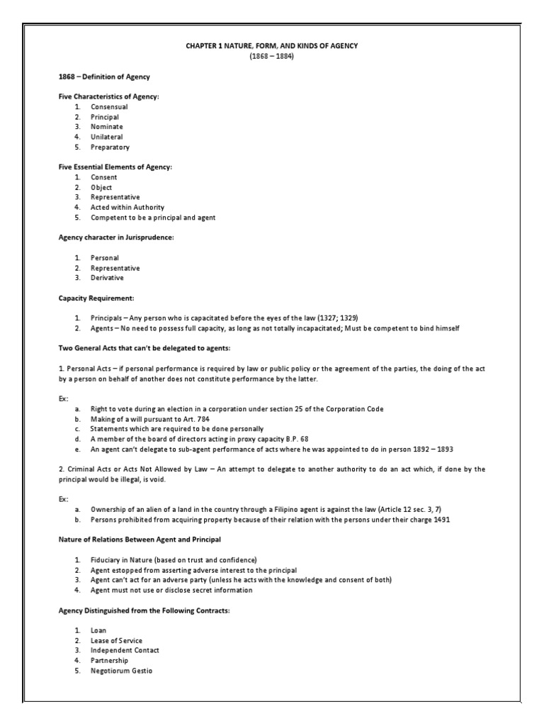 Agency Rev | PDF | Law Of Agency | Assignment (Law)